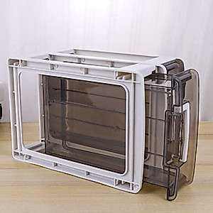 CLISPEED Plastic 2- Drawer Desktop Organizer Stackable Storage Drawers Dresser Storage Container Case Multi- Bin Storage Rack for Office Bedroom Bathroom Black