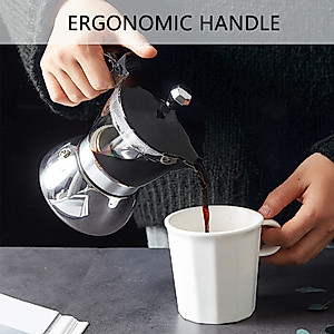 Sutinna Moka Pot, 6 Cup Coffee Making Pot for Home, Stovetop Maker for Great Flavored Strong, Clear ABS Top, default