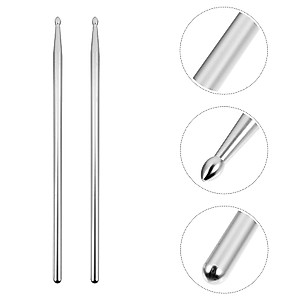 Happyyami 1 Pair 5A Classic Drum Sticks Professional Durable Metal Drum Sticks Portable Percussion Instrument Accessories