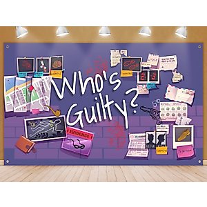 Murder Mystery Party Backdrop – Detective Party Banner, Mystery Party Background, Murder Mystery Party Decor, Spy-Themed Party Decorations - (70” x 43”)