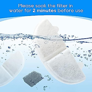 MyfatBOSS WF20/CF20 Cat Water Fountain Filter Replacement for Wireless Pumps Pet Water Fountain, 6 Pack Pet Fountain Filter Replacement with 6 Pack Water Pump Filter