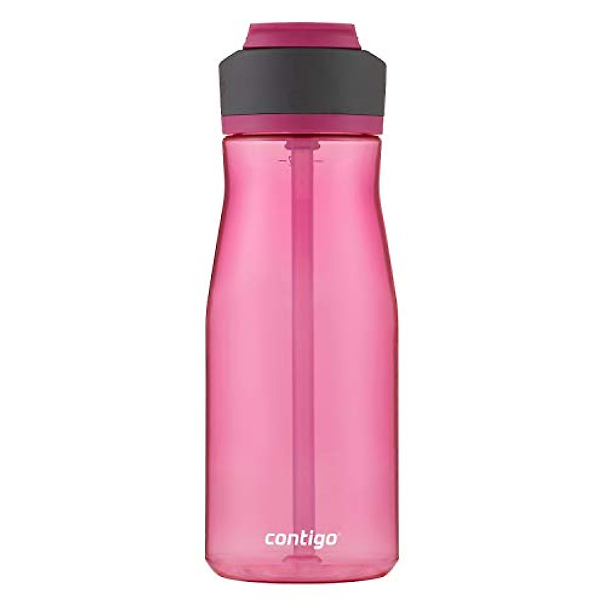 Contigo Ashland 2.0 Leak-Proof Water Bottle with Lid Lock and Angled Straw, Dishwasher Safe Water Bottle with Interchangeable Lid, 32oz Dragon Fruit