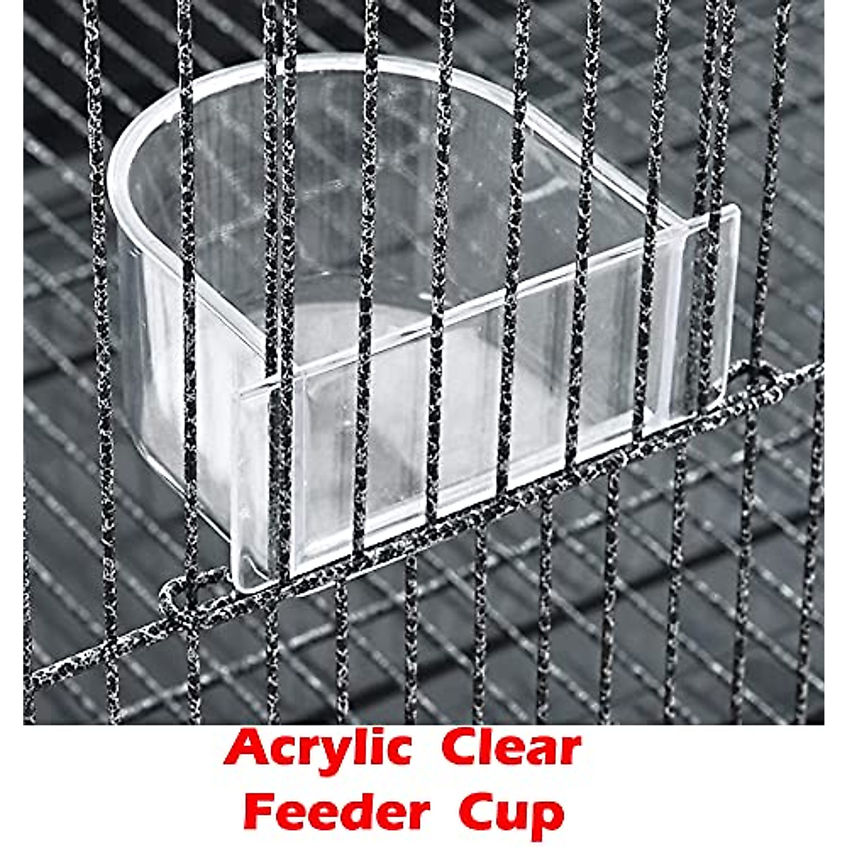 54" Large Wrought Iron Metal Bird Flight Breeder Cage with Side Breeding Nest Doors with Removable Rolling Stand