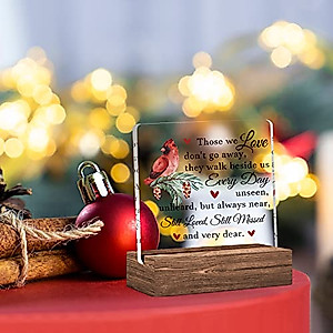 Sympathy Memorial Gifts, Clear Desk Memory Decorative Sign with Wood Stand, Home Office Positive Plaque Decor, Sympathy Gifts for Loss of Loved One In Memory