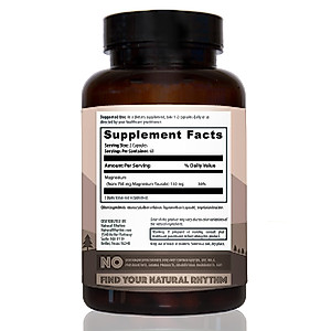 Natural Rhythm Magnesium Taurate, High Absorption Taurate, 750mg (150mg of Elemental Magnesium) 120 Capsules