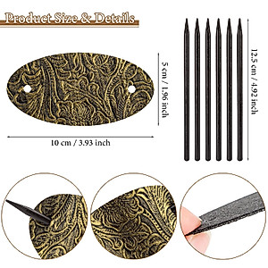 Noverlife 6PCS Hair Barrette with Stick, Faux Leather Oval Shape Hair Clips Hair Slider Pin Ponytail Holders, Bohemian Style Hair Accessories Barrette with Wood Slide Stick for Women Girls