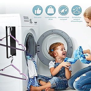 HAKDAY Magnetic Hanger Organizer, Hanger Storage Racks for Laundry Room Organization, Hanger Stacker Space Saving Hanger Storage for Adult or Child Clothes Hangers(Black)