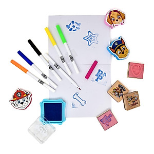 Gift Boutique Paw Patrol Kids Coloring Stamper and Activity Set, Mess Free Craft Kit for Toddlers Boys and Girls, Drawing Art Supplies Included Sketchbook, Bookmark, 3 Foam and 4 Wooden Stampers