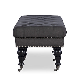 Linon Isabelle Bed Bench, 62-Inch, Black Finish