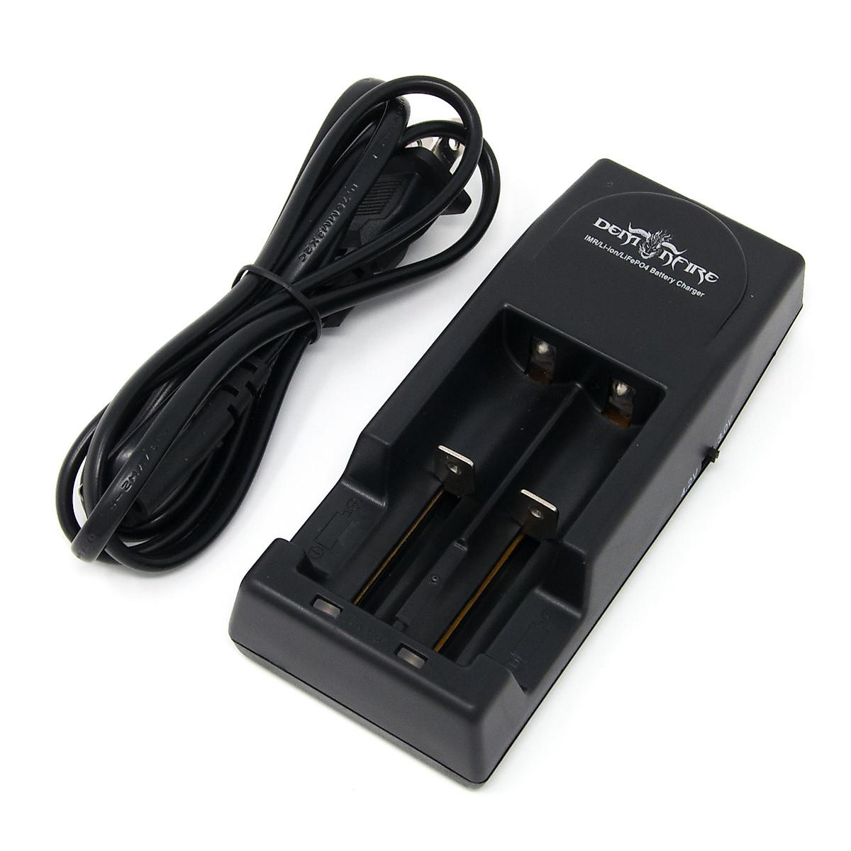 Demonfire 18350 Flat Top 1200mAh 3.7V High Drain LiMn IMR Rechargeable Battery (2 Pieces) D1 Charger