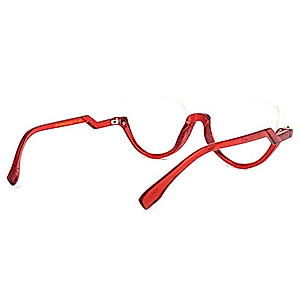 Zeelool Stylish Semi-rimless Cat Eye Glasses Frame for Women with Non-prescription Clear Lens Felicia VHP0189-10 Red