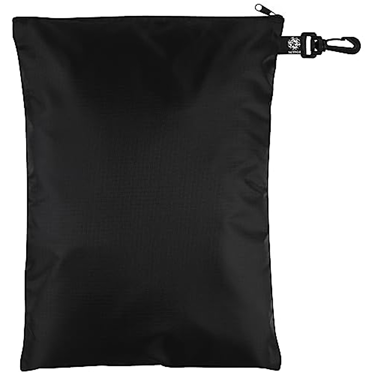 Ripstop Nylon Zipper Bag with Clip - Set of 4 (Black, 12 x 16 inch)