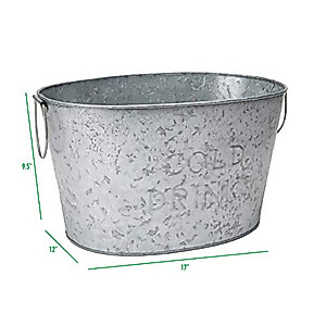 Mind Reader Beverage Bucket, 17.25"L x 11"W x 9.5"H, Silver