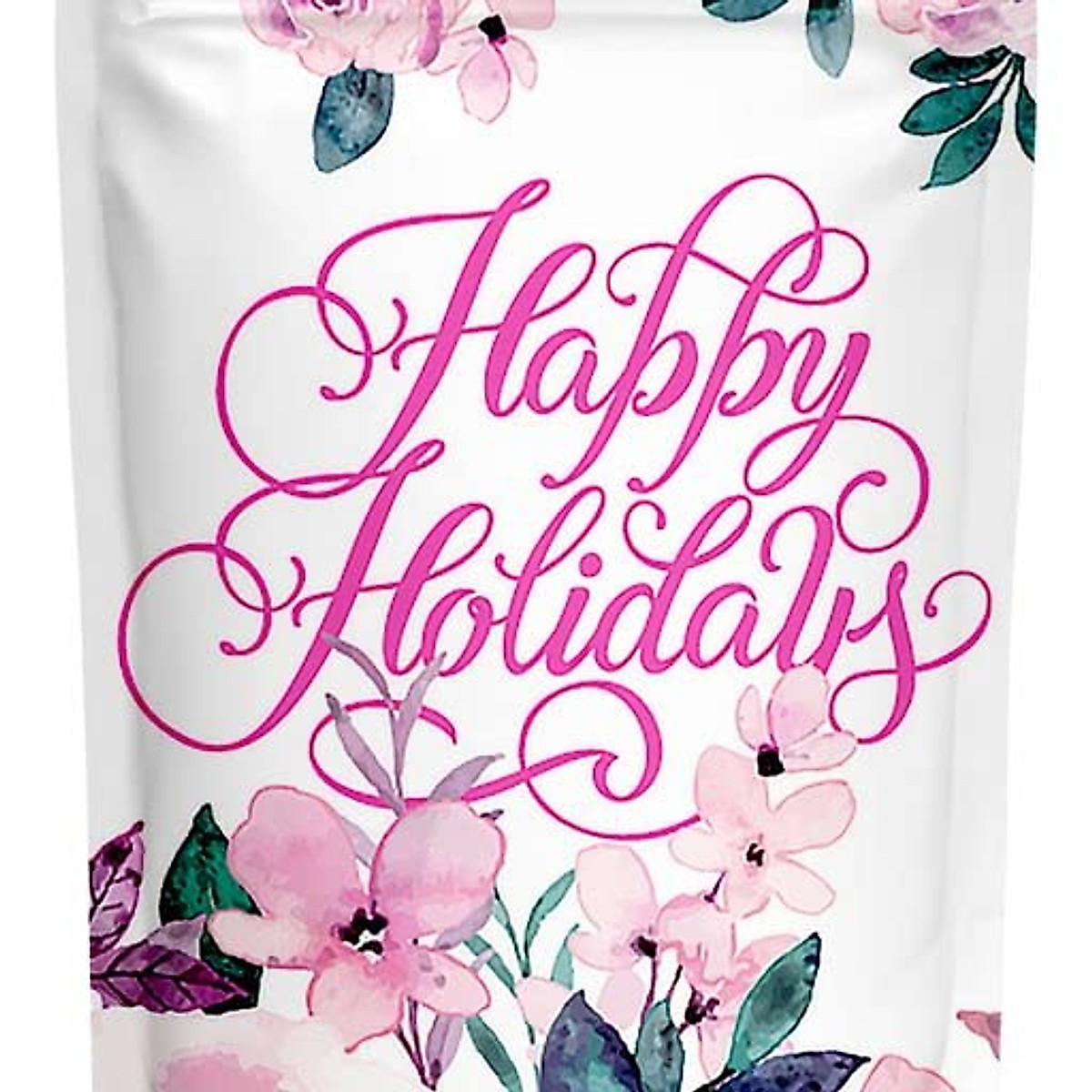 Resealable Standup Bags. Happy Holidays 20 Pk – Airtight, Waterproof, Zip Lock Seal and/or Heat Seal - Opaque Foil Pouch - Food Grade Bags For long shelf-life Storage (4x6, flowery)