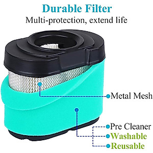 Drblawi Compatible with Professional 792105 Air Filter & 696854 Oil Filter Kit For Briggs and Stratton 407777 445877 5405K V-Twin Engine John Deere D170 Z425 Lawn Mower, Replace MIU11515 Air Filter