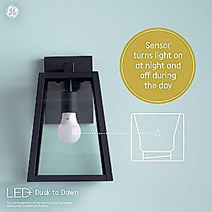 GE LED+ Dusk to Dawn LED Light Bulbs with Sunlight Sensors, Automatic On/Off Light Sensing Bulb, Soft White, A19 Bulbs (2 Pack)