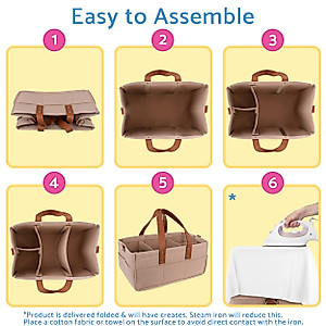 Diaper Caddy Organizer Made with Premium Felt, Diaper Organizer Storage & Baby Travel Essential, Baby Organizer Nursery Bag Must Haves, Practical Gifts for Baby Shower, Newborn & Expecting Parents