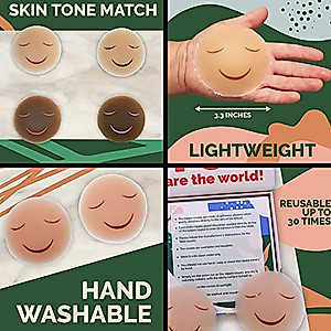 Weaning Breastfeeding Essentials Nipple Covers for Toddler– Breastfeeding Pads Nipple Shields, Reusable Pasties for Weaning Breastfeeding Set, Breast Shields for Nursing (Small, Nude-Brown)