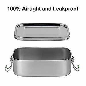 Stainless Steel Lunch Box - 1100ml, Eco & Recyclable Food Container, Leakproof & Dishwasher Safe, BPA Free, On-the-Go Eating Design for Adults & Teens