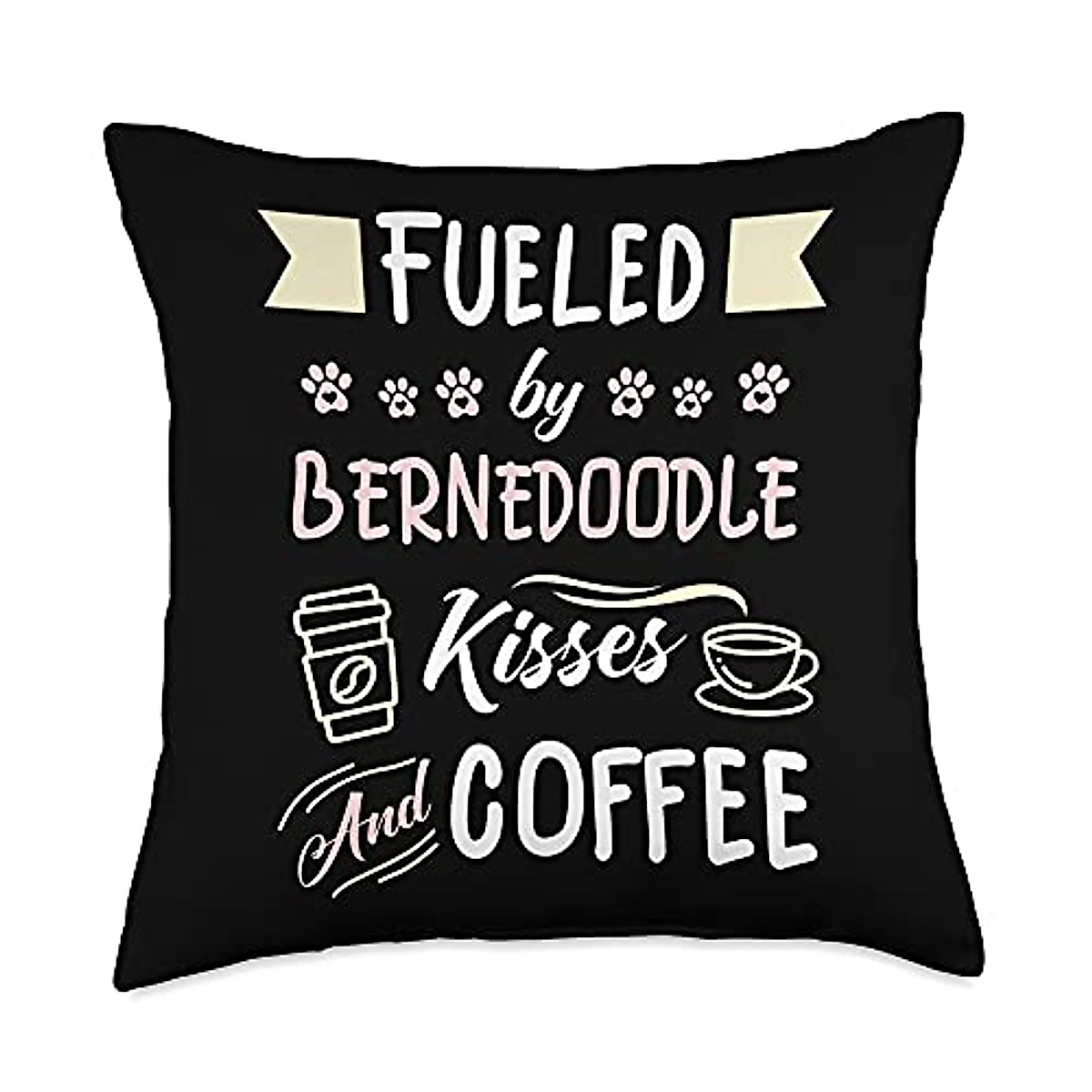 Mini Bernedoodle Shirts And Gifts Mini Bernedoodle Mom Bernese Mountain Poo Coffee Lover Throw Pillow, 18x18, Multicolor