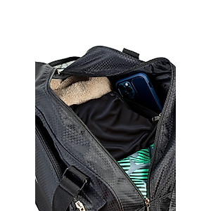 Thorza Pickleball Bag with Front Paddle Pocket, Large Mesh Pockets for Water Bottles and Gear, Storage for Clothes and Sports Equipment, Long Shoulder Sling, Classic Black, Men and Women