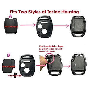 2PCS Horande Replacement Key Fob Cover fit for 2003-20013 Honda Civic Pilot URV Accord Ridgeline Odyssey 2005-2009 CR-V Keyless Entry Key Fob Shell