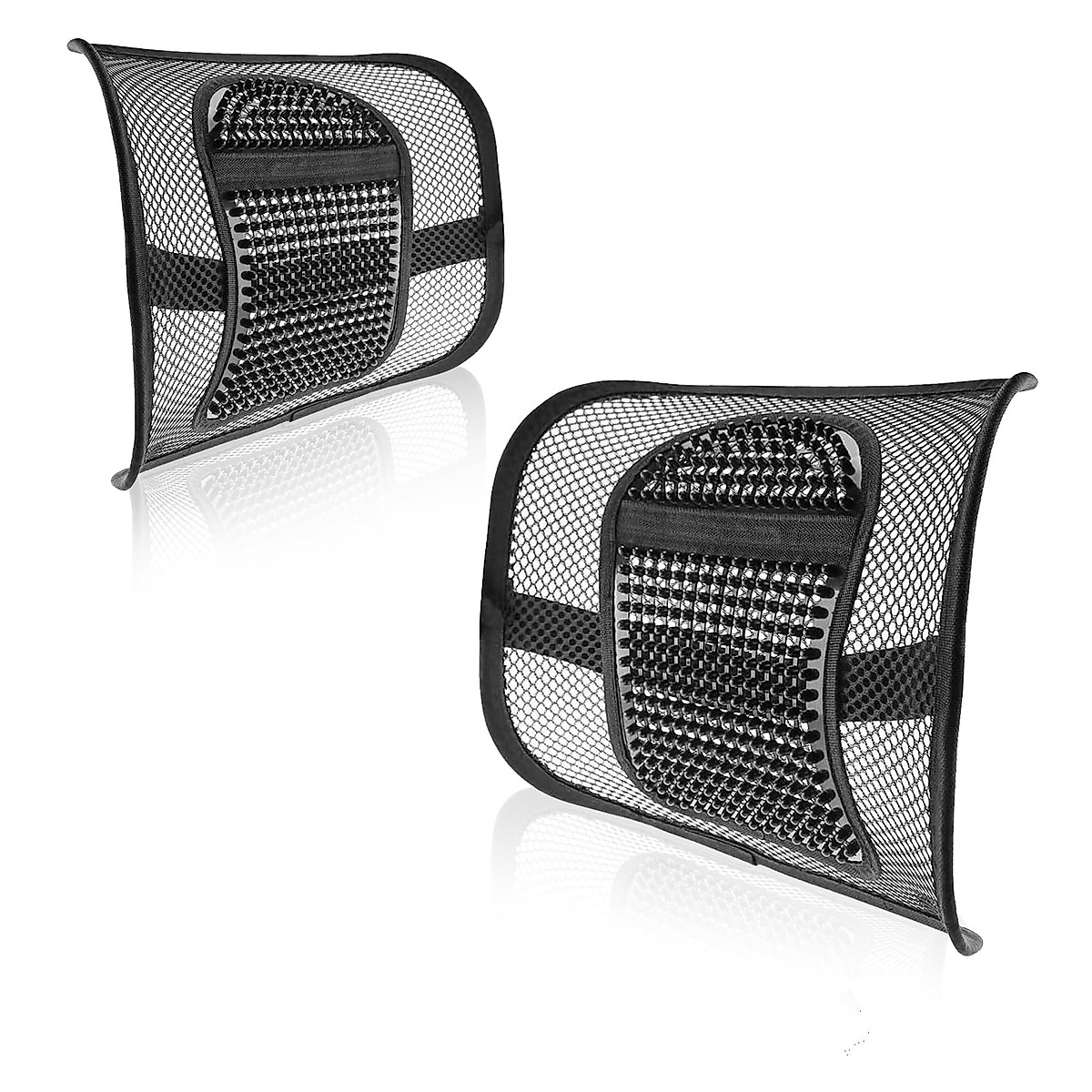 Car seat Lumbar Support Mesh Lumbar Support Seat Back Lumbar Support Lumbar Support Breathable Back Support Pads for Car Home and Office Chairs (Black 2-Pack)