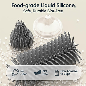 Chefhandy Baby Bottle Brush-Electric Cleaner Set with 4 Brush Heads, Silicone Nipple Brush with Storage Rack,USB Rechargeable and 3 Adjustable Speeds