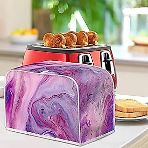Baxinh Marble Toaster Cover 2 Slice Washable Appliance Decoration, Small Oven Bread Maker Dust Cover Universal Fit for Most Standard Toasters, Quilted Bakeware Protector, Pink