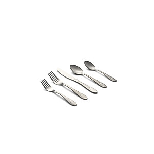 Cambridge Silversmiths Swirl Sand 89-Piece Flatware Set