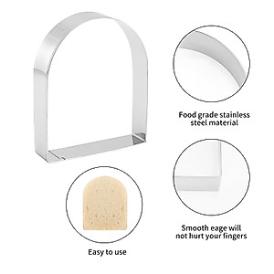 Arched Cookie Cutter Set ANCKNE 4 piece geometric cookie cutter molds - Stainless steel from 2 to 5 inches, Cake Cutters for Kitchen Baking