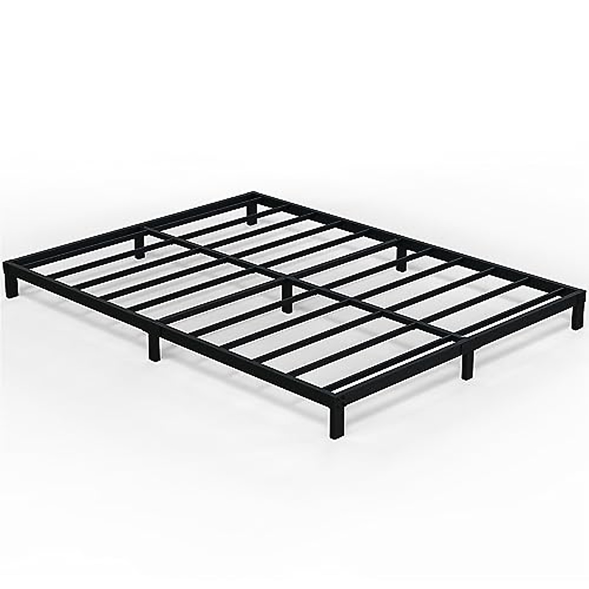 EMODA 6 Inch California King Bed Frames Heavy Duty Metal Cal King Platform with Steel Slats Support, No Box Spring Needed, Noise Free, Black