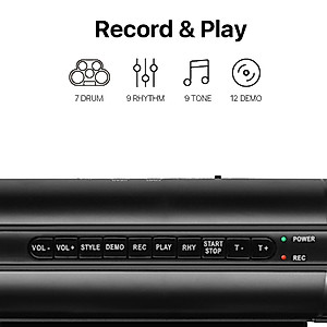 Flexzion Digital Electronic Drum Set, Portable Roll Up Electronic Drum Pad Machine for Kids, Adults, Beginners, Pros, 7 Pads Electric Drum Set with Drum Sticks, Foot Pedals, MIDI and Headphone Jack