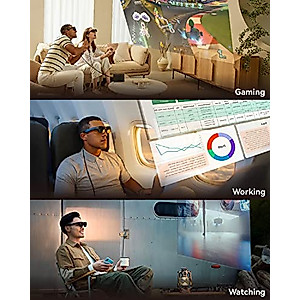RayNeo XR Glasses - TCL NXTWEAR S with 201" Micro OLED, 1080P Video Display Glasses, Dynamic Stereo Sound, 3D Movie, Multi-Window Work, Watch and Game on PC/Android/iOS/Consoles/Cloud (Not RayNeo X2)