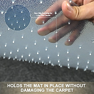 Amyracel Office Chair Mat for Medium Pile Carpet, 36“x 48” Delivered Flat Chair Mat for Carpeted Floors - Easy Chair Rolling, Heavy Duty Studded Desk Chair Mat for Carpet