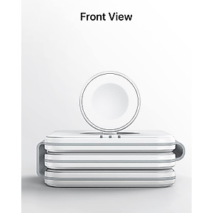 Intoval Foldable Wireless Charger, Magnetic 3 in 1 Charging Station, Fast Wireless Charging for Travel, for iPhone 15/Pro/Max/14/Pro/Max/Plus, Apple Watches, AirPods 3/Pro 2(M3,White)