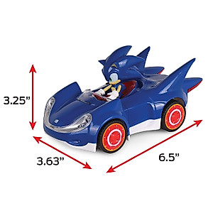 NKOK Sonic The Hedgehog All Stars Racing Pull Back Action, Video Game Legend, Speed Star by Tails, No Batteries Required, Pull Back – Release - and Watch it go, Great Gift