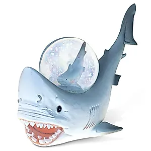 COTA Global Shark Snow Globe - Ocean Life Animal Water Globe Figurine with Sparkling Glitter, Zoo Collectible Novelty Ornament for Home Decor, for Birthdays, Christmas, Valentine – 45mm