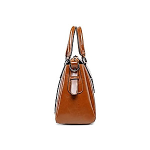 GJGJTER Women Vintage Shoulder Bag Satchel Genuine Leather Handbag Crossbody Bags-Red