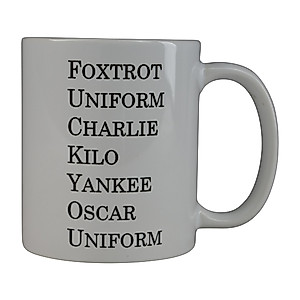 Rogue River Tactical Funny Coffee Mug Military Alphabet Novelty Cup Great Gift Idea For Office Party Employee Boss Coworkers (Foxtrot)