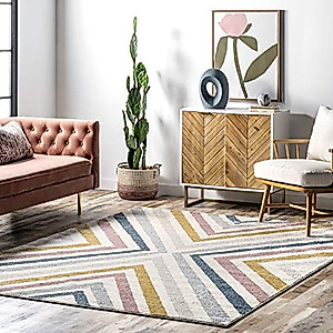 nuLOOM Neveah Contemporary Chevron Area Rug, 5' x 7' 5", Beige
