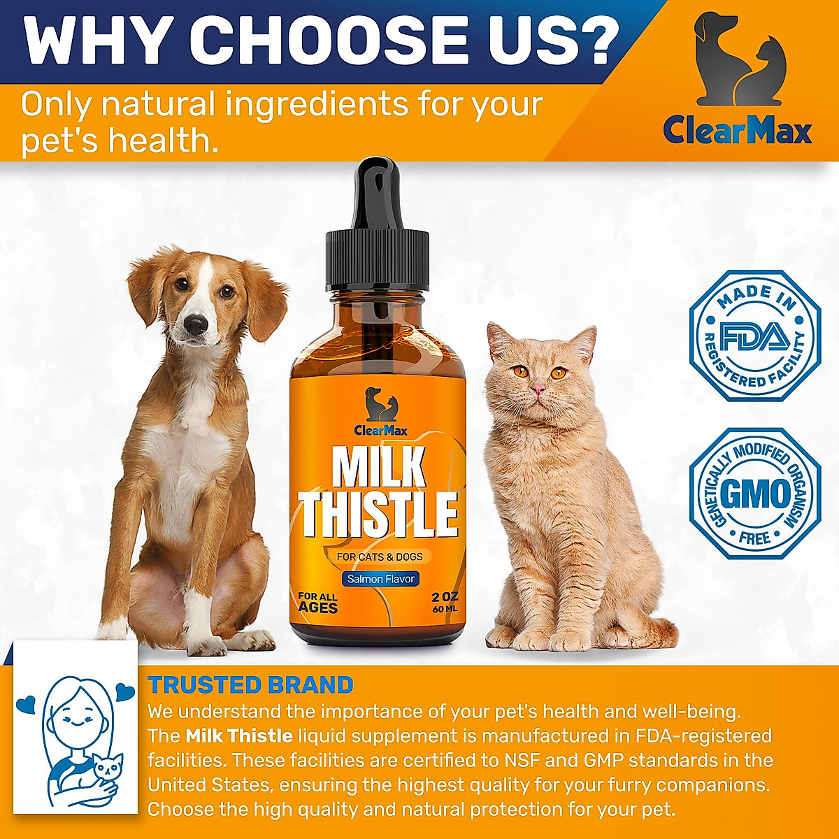 Milk Thistle for Dogs & Cats ◆ Milk Thistle for Cats ◆ Dog Milk Thistle ◆ Liver Support for Dogs & Cats ◆ Kidney Support for Dogs ◆ Milk Thistle Liquid ◆ 2Oz