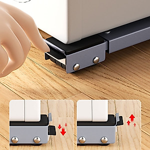 Retractable Washing Machine Base with Wheels Refrigerator Stand Portable Mobile Base for Various Home Appliances, Washing Machine Refrigerator Dryer Silver White Wheel