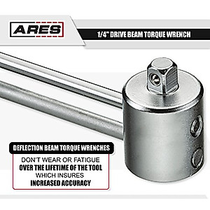 ARES 70213-1/4-inch Drive Beam Torque Wrench - 0-80 Inch/Pounds and 0-9 Newton/Meter Torque Wrench - High Visibility Markings for Easy Readings