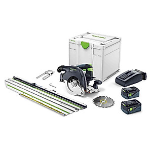 Festool 577663 Cordless Carpentry Track Saw HKC 55 18V 5.0 Ah EBI-F-Set with FSK 250 Guide Rail
