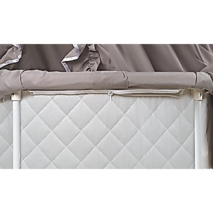 Empress Round Baby Bassinet with Bedding, Pad, and Storage