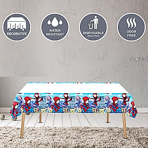 Eazyco Spidey and His Amazing Friends Balloon, 1 Tablecover, 20 Plates, 20 Napkins, Unisex, Birthday Party Supplies