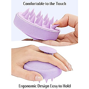 HEETA Scalp Massager Hair Growth, Soft Silicone Bristles to Remove Dandruff and Relieve Itching, Scalp Scrubber for Hair Care Relax Scalp, Shampoo Brush for Wet Dry Hair, Upgraded Material, Purple