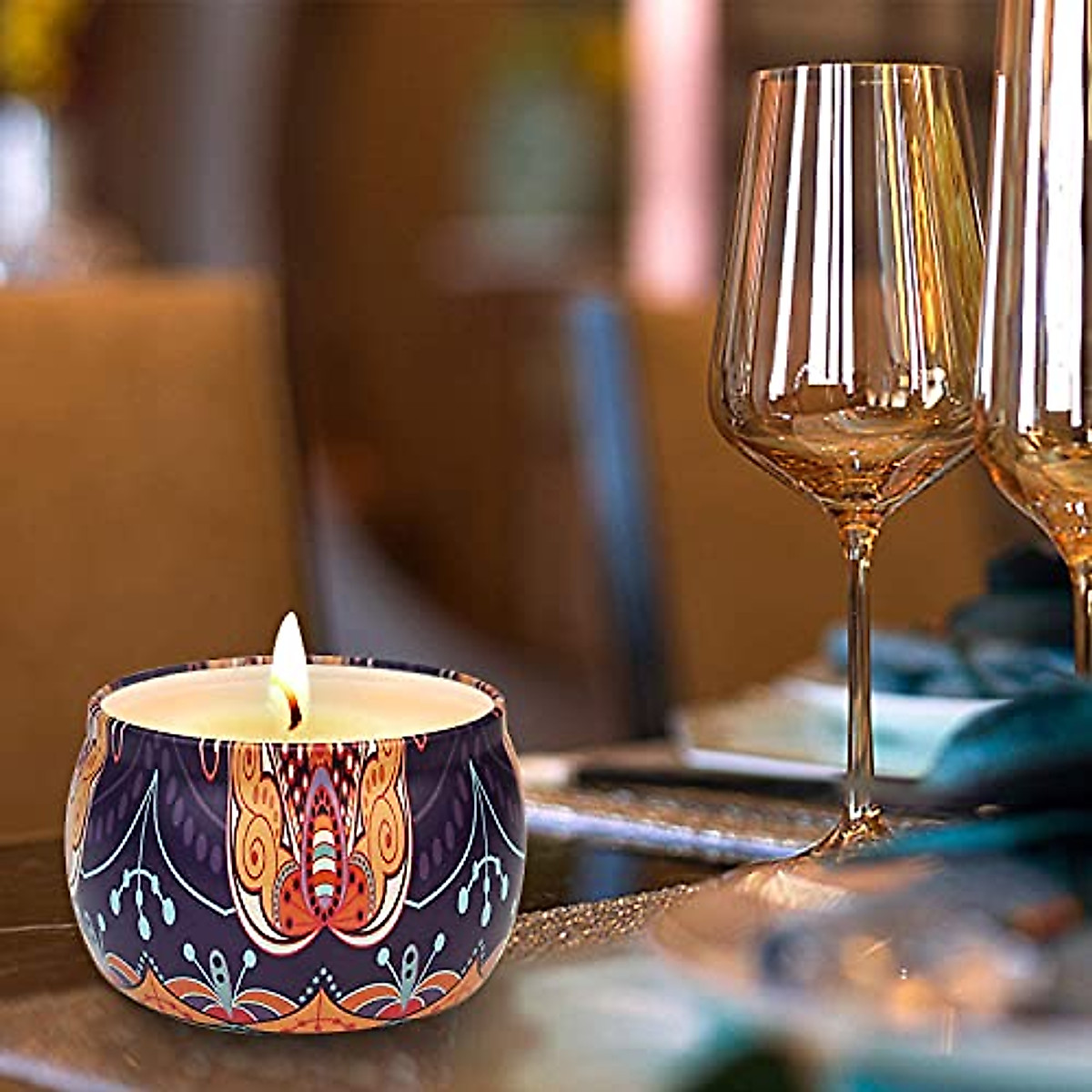 Scented Candles Gift Set for womem: Soy Wax 4 Pack Gift Package Vanilla,Lavender,Rose,Freesia, Natural for Stress Relief and Aromatherapy Candle Sets for Birthday Chrismas Bath Yoga