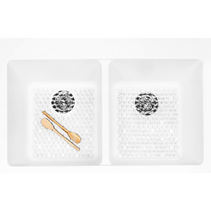 Spectrum Diversified Hexa Flexible, Trimmable Soft-Touch Mat, Easy-Draining, Modern Kitchen Sink Protector, 1 Count (Pack of 1), Clear